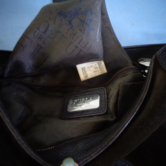 Furla | Bags | Furla Brown Pebble And Suede Leather Shoulder Bag | Poshmark